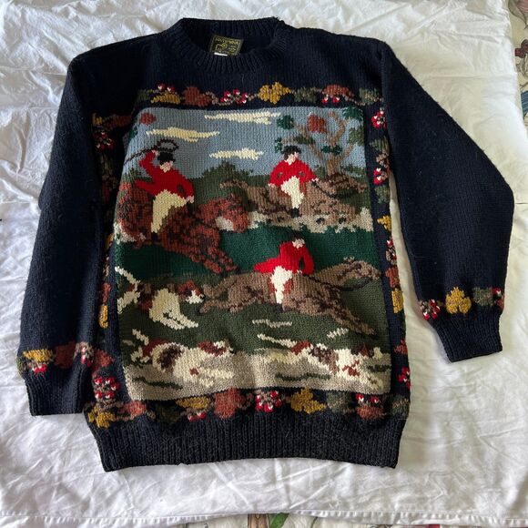 south wool | Sweaters | South Wool Sweater Virgin Wool Hunting Horse ...
